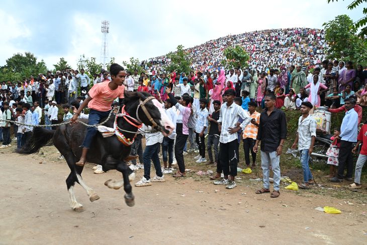Traditional horse racing in Kathi; Dilwar Singh and Raya Valvi win