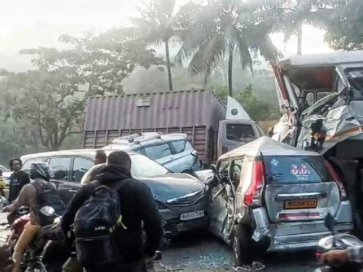 Mumbai Thane Ghodbunder Accident Update; 11 Vehicles Crash Container ...