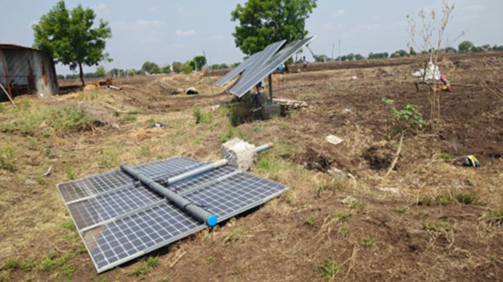 Solar panels of pump blown away due to storm in Amanatpurwadi