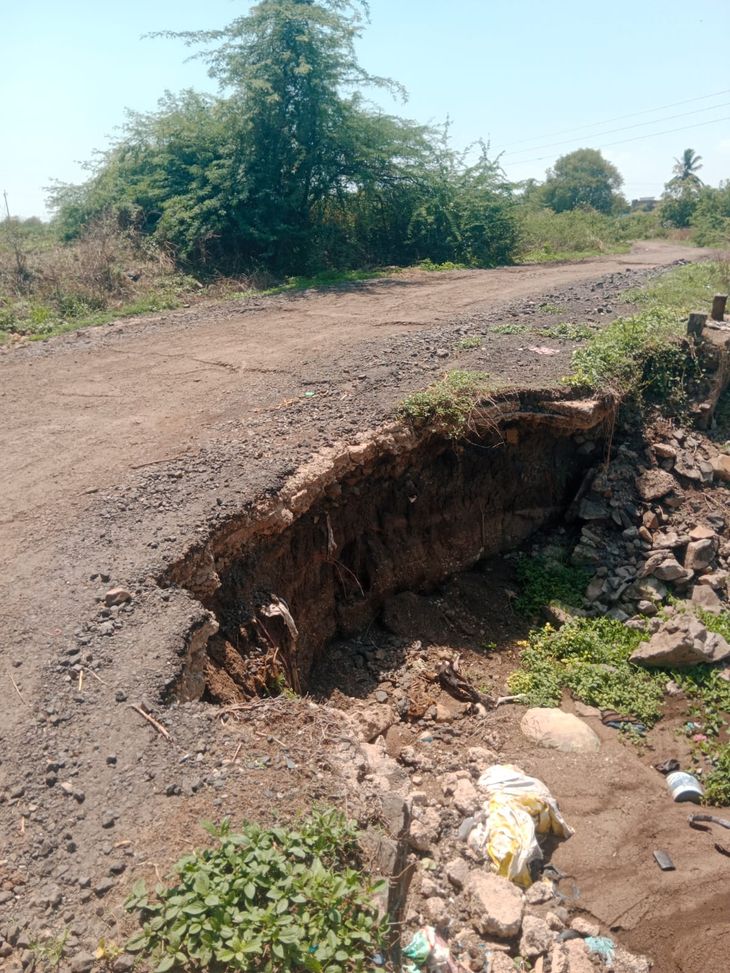 The Hatola-Pangri bridge, which was washed away in the flood last year ...