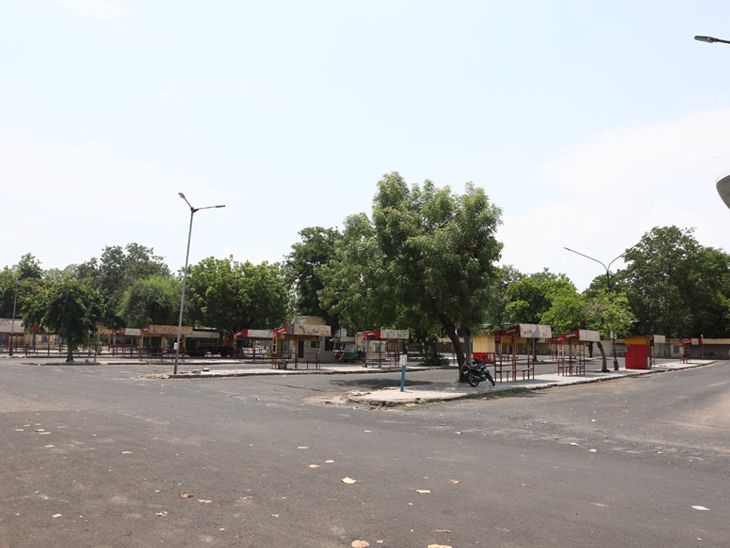 Even after three months of lockdown the Lal Darwaja terminus empty