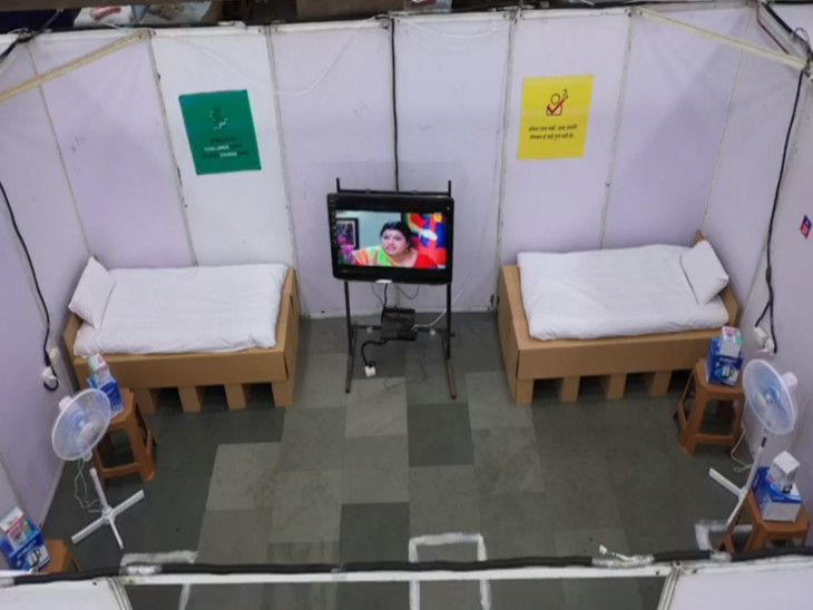 Arrangements like modern hospital made at Covid Care Center in Althan ...