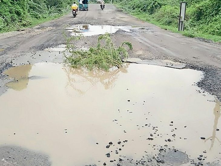 The road from Bahucharaji to Sapawada was washed away in one year ...