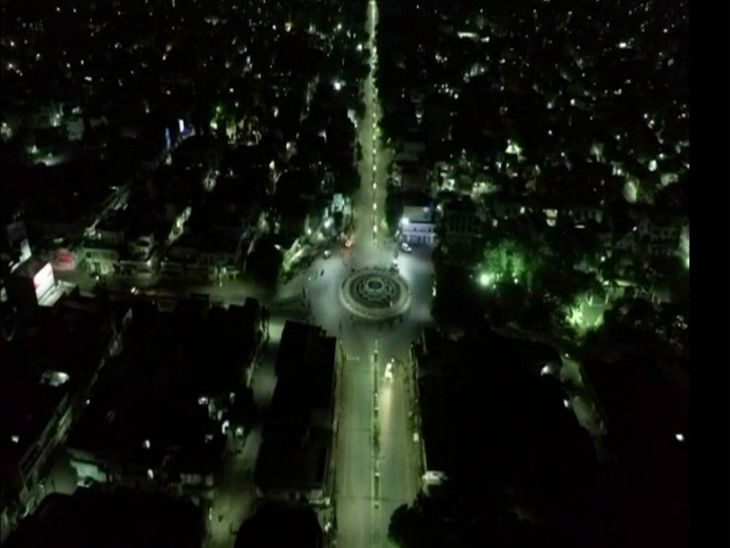 Rajkot Night Karfue caught in Drone camera