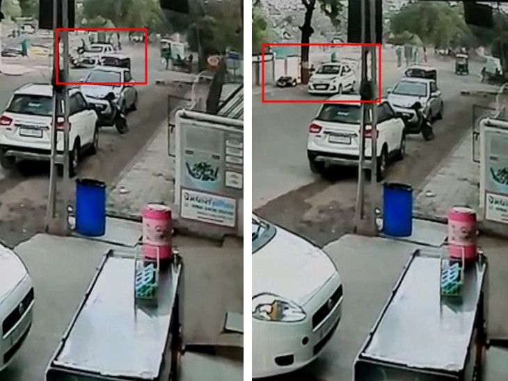 Car and bike accident at kalavad road rajkot
