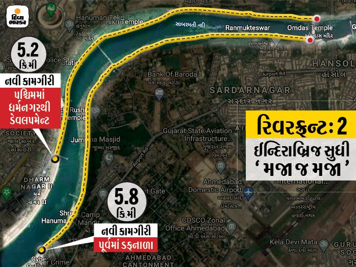 The riverfront will extend to Indira Bridge on both sides of the ...