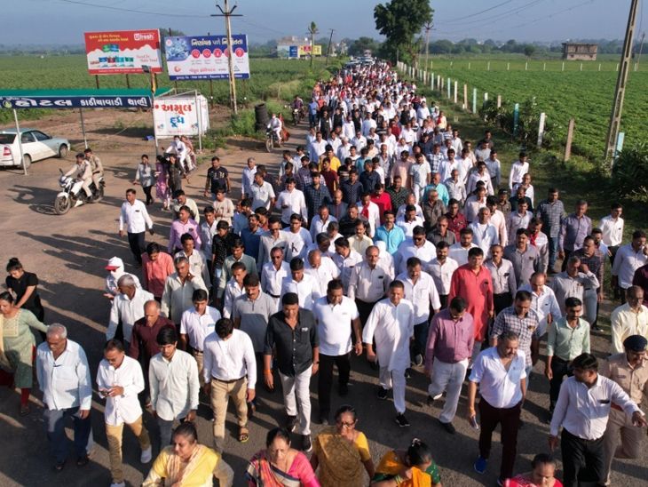 First trek from Norte Kagawad village to Khodaldham temple