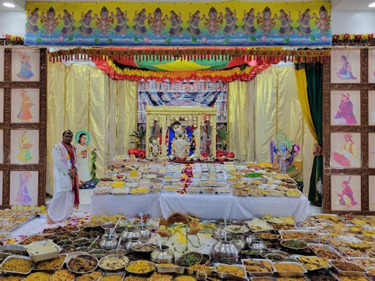 Grand Annakoot Mohotsav celebrations at Gokuldham Haveli in Atlanta ...