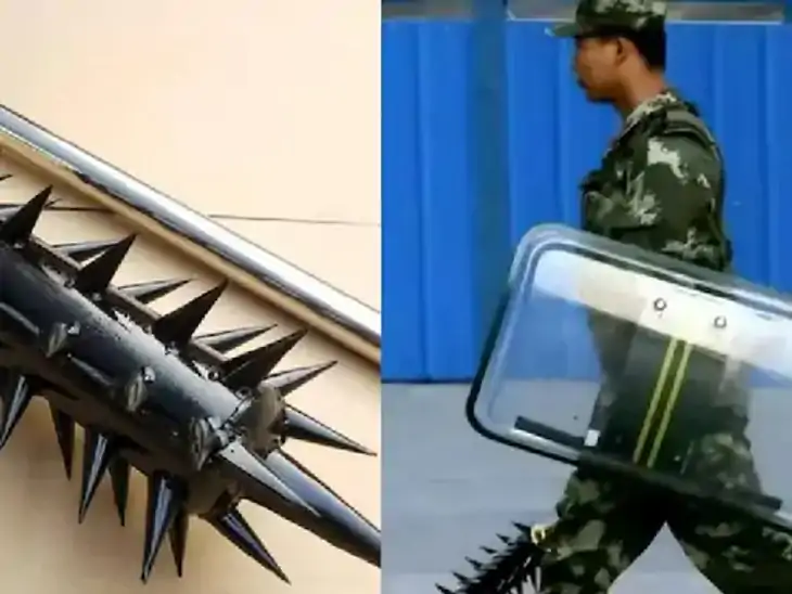 A sharp weapon like a spiked hammer and a spear, the picture surfaced ...