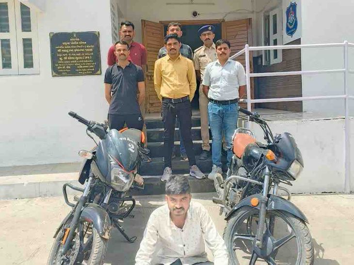 Rajula Police nabs a man with two stolen motorcycles, accused has 21 ...