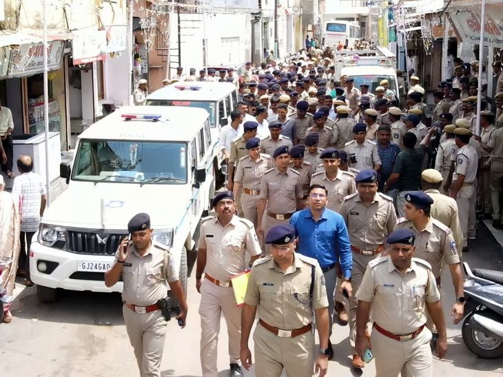 141st Jagannath Rath Yatra in Patan A police convoy including the East ...