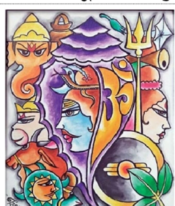 A retired drawing teacher draws a picture and offers it to Shivaji ...