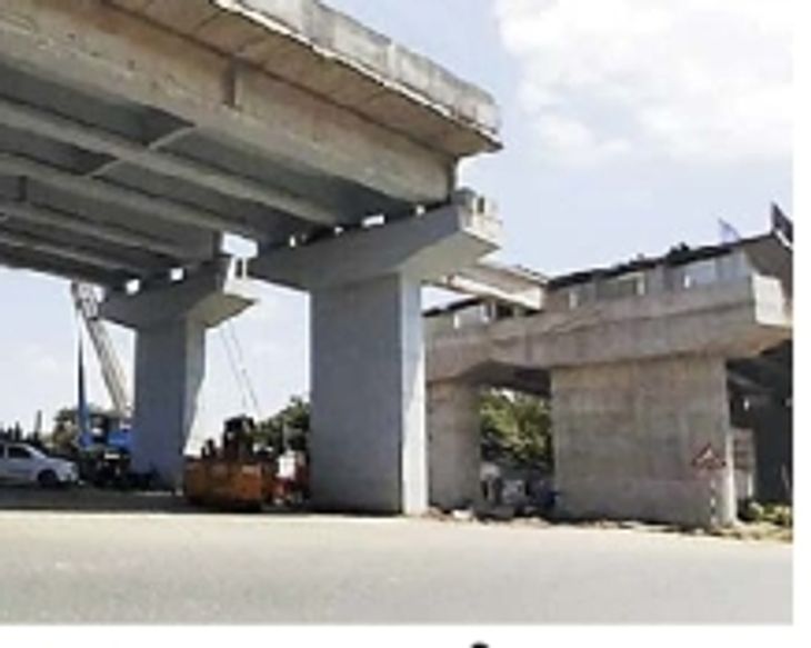 The work of the railway bridge near Palavasana circle will be completed ...