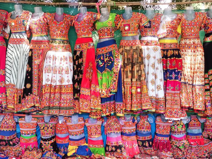 Traditional dress market flourishes in Bhuj, with varieties of Chaniya ...