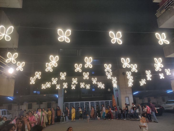 The best butterfly lighting decoration was seen at Sai Rudra Society ...