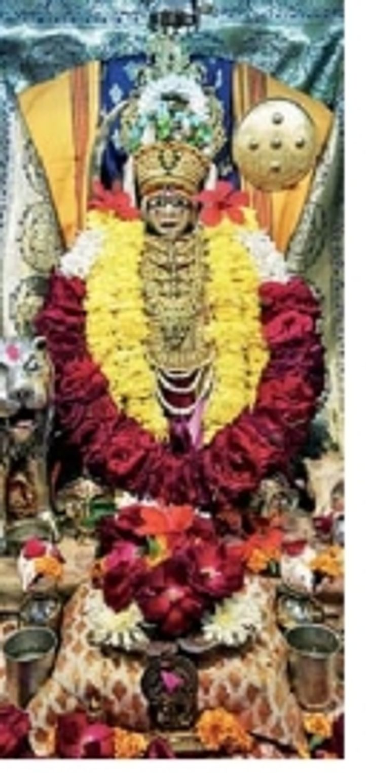 Green color decoration of Mataji's Mukharavind at Mandvi Mahakali ...
