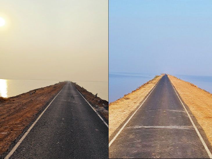 Bicolor sky at the same time over the 'Road to Heaven' | ‘રોડ ટુ હેવન ...
