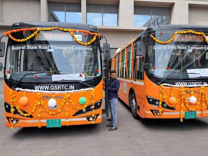 ST buses sent to Vibrant Summit | 22 ઇલેક્ટ્રિક બસ અચાનક બંધ: રાજકોટથી ...