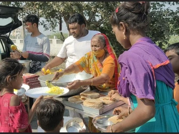 Food was donated to the needy on the day of Uttarayana Parva by ...