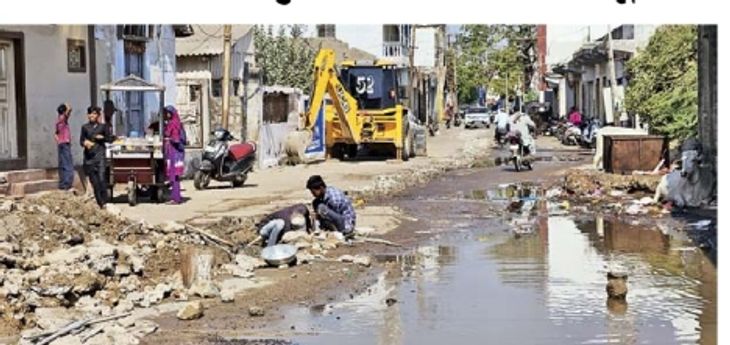 For the first time, one and a half feet pipes were laid in the drainage ...