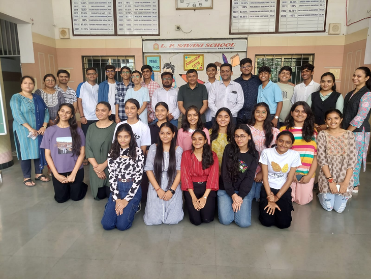 Students of L.P. Savani Group of Schools swept across the city of Surat with glowing Class 10 ...