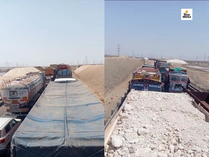 Traffic jam again occurred on Surajbari Bridge of Kutch