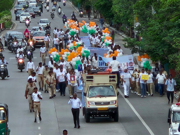 A rally was held from Pal RTO Circle to Pal Police Station with the ...