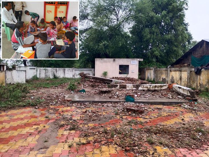 Anganwadi running on the temple premises at Rooppura village in ...