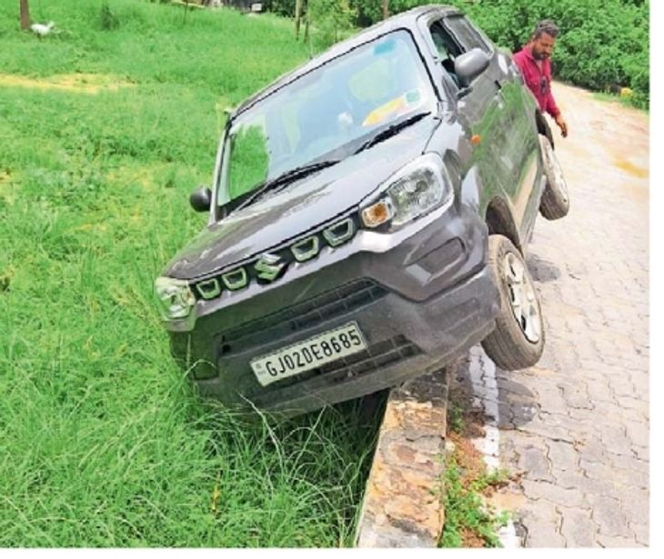 In an RTO track test, a frightened girl pressed the accelerator and the ...