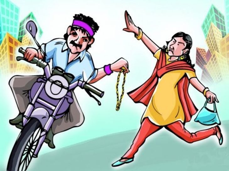 In Umargam, two bike-riding men absconded after snatching a bag of gold bangles from the hand of ...