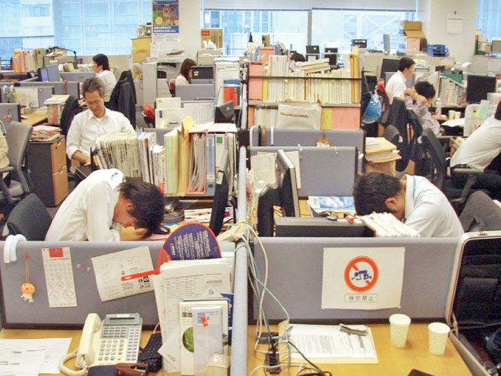 With many companies in Japan working 16-hour days, employees were ...