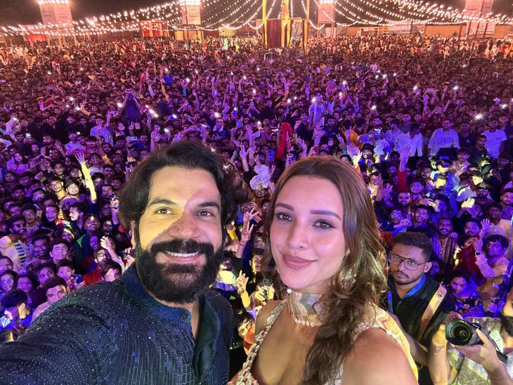Bollywood actors Rajkumar Rao and Tripti Dimri rocked the garba stage ...