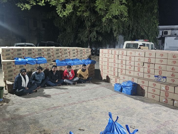 A consignment of foreign liquor was seized under the guise of gram husk ...