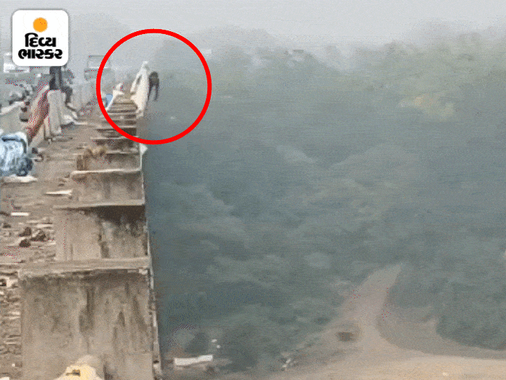 Young man jumps into ocean from bridge, VIDEO | યુવકે બ્રિજ પરથી ...