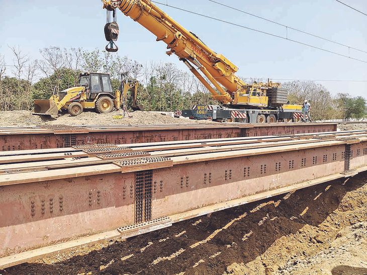 Girder work completed at Bhilad Railway Underpass, excavation for box ...