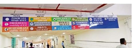 Different OPD departments identified with color codes in Civil Hospital ...