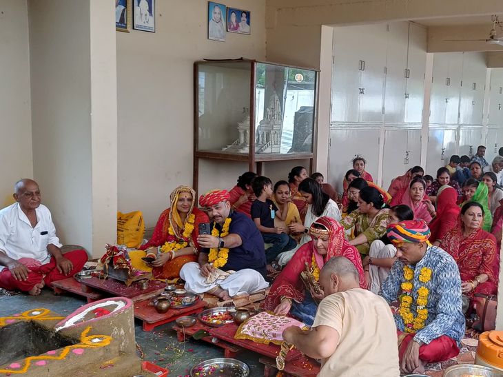 Havan at the temple of Shakti Mataji in Dhrangadhra-Halvad
