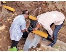 Gas line damaged by JCB during storm sewer work, supply cut off for 1 ...