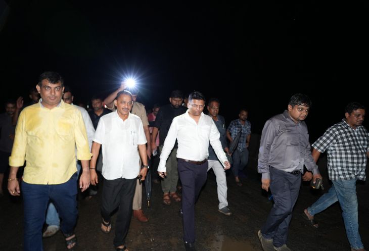 Valsad MP reached at midnight to repair the gap in the Mann River ...