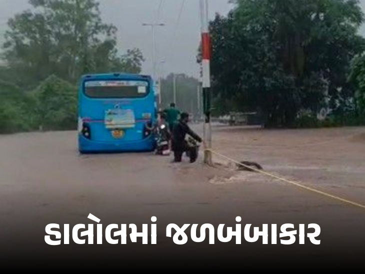 Panchmahal Halol Heavy Rain Floods Roads, Markets; PHOTOS, VIDEOS