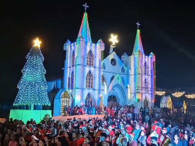 30-foot tall Christmas tree unveiled at Nitya Sahayak Mata Mariam Devalaya