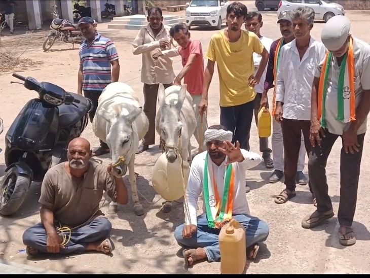 Surendranagar Diesel Shortage Protest: Congress Uses Donkey Cart