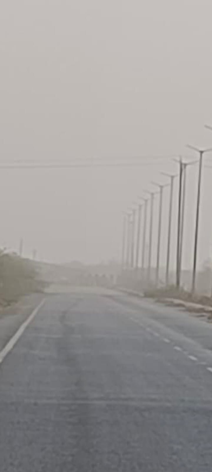 Wind blowing with dust clouds affecting public life