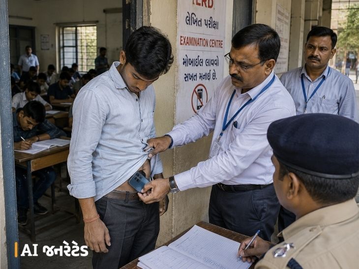 Bhavnagar LRD Exam Cheating; Candidate Caught With Mobile During Toilet ...