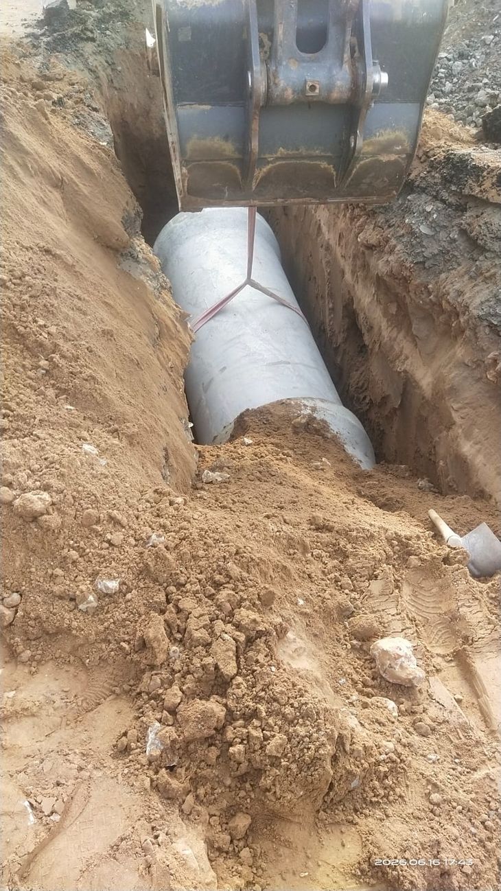 Water will be drained within hours as a new drainage line is being laid ...