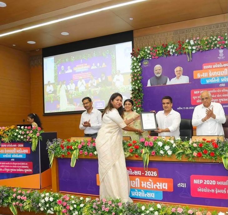 Approval letters handed over to DEO at school entrance ceremony