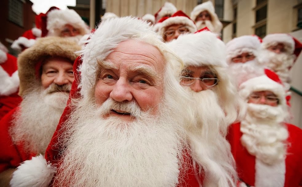 Here comes Santa Claus and he’s going to school