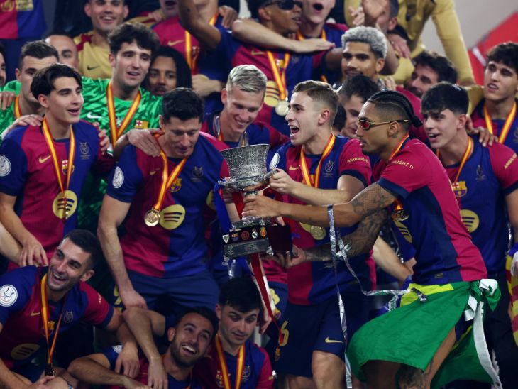 Barcelona thrash Real Madrid 5-2 to clinch Spanish Super Cup: Blaugrana come back from behind to ...