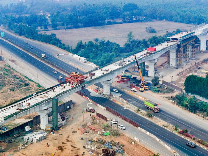 New 210m bridge on NH-48 completed for Mumbai-Ahmedabad Bullet train Construction work in ...
