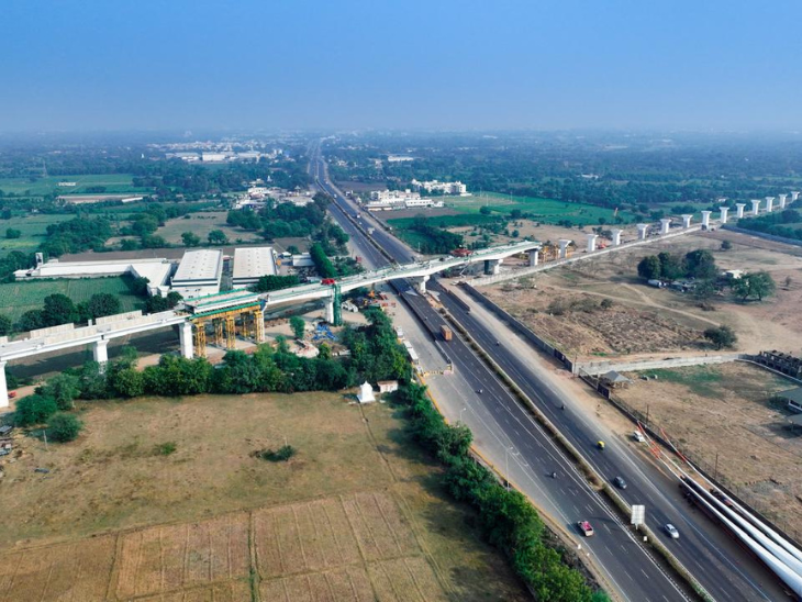 New 210m bridge on NH-48 completed for Mumbai-Ahmedabad Bullet train Construction work in ...